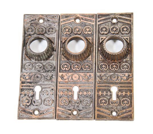 pair of original american 19th century copper-plated decorative cast i ...