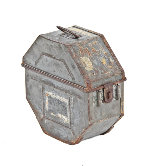 weathered and worn american industrial handheld octagonal-shaped "univ ...