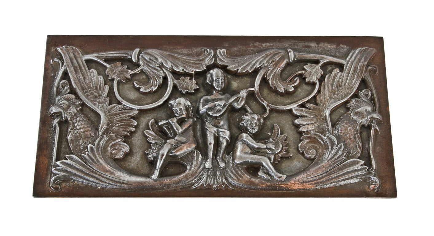 rare c. 1880's single-sided patented ornamental cast iron scenic resid ...