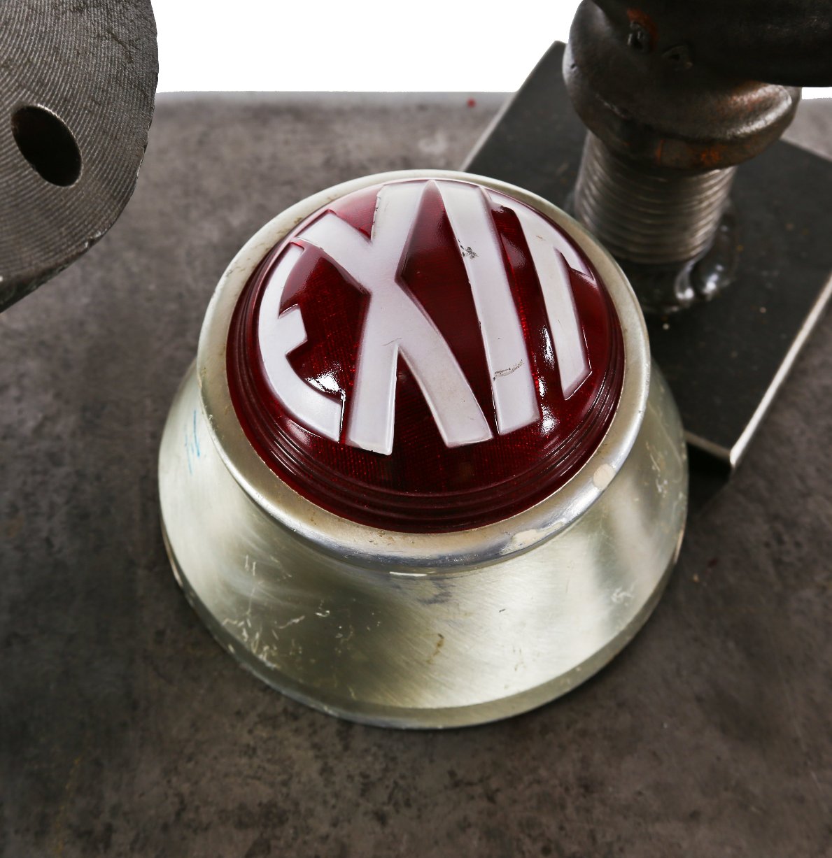 original late 1930's american machine age art deco style ruby red wall ...