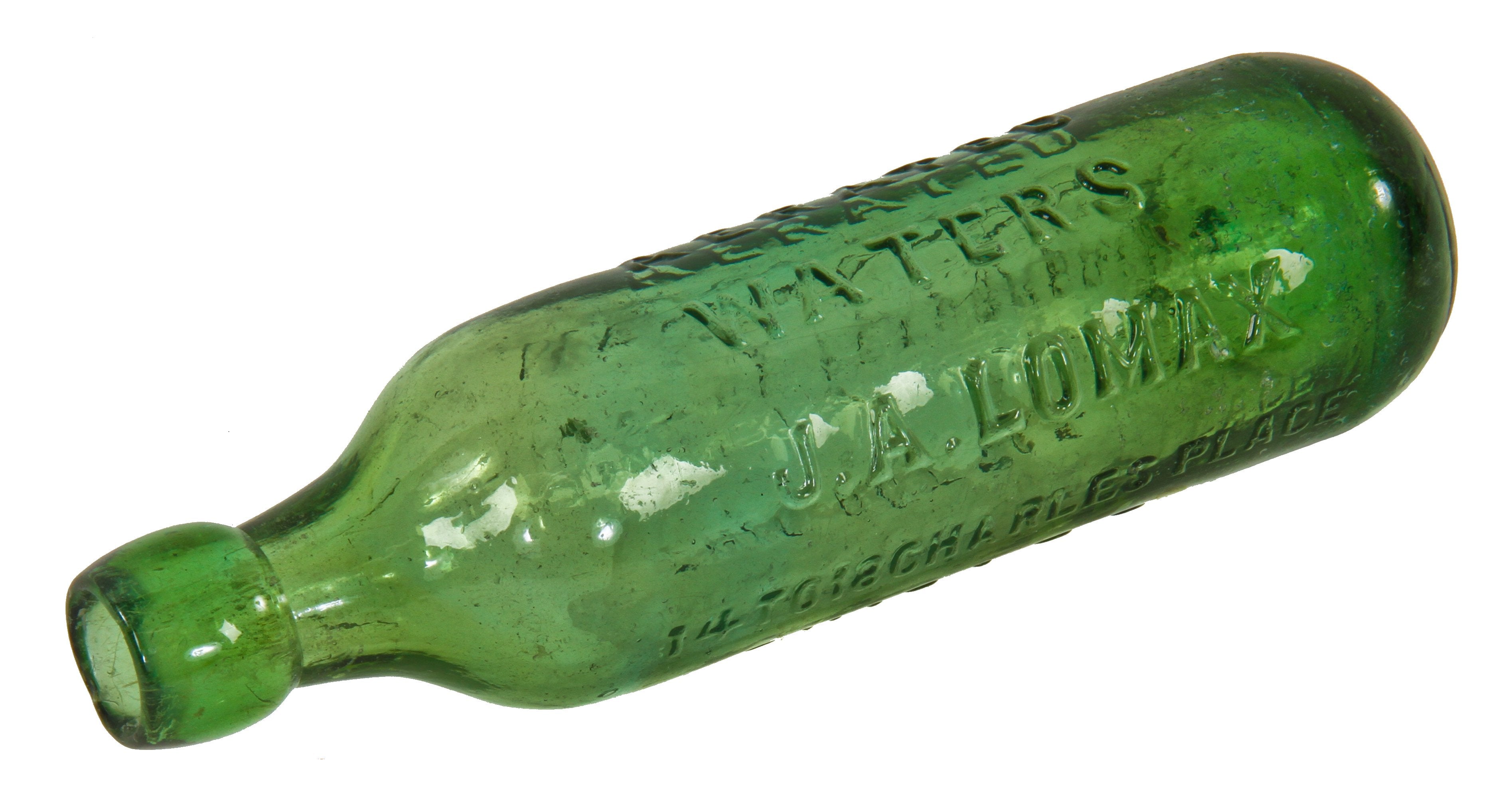 highly collectible c. 1870's hard to find rounded bottom citron green ...