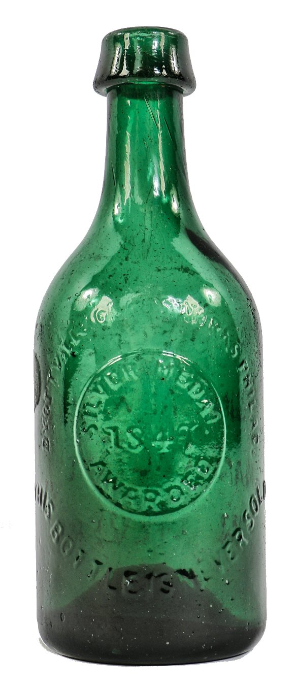 original and amazingly intact (1847-1855) dark emerald green glass ant ...
