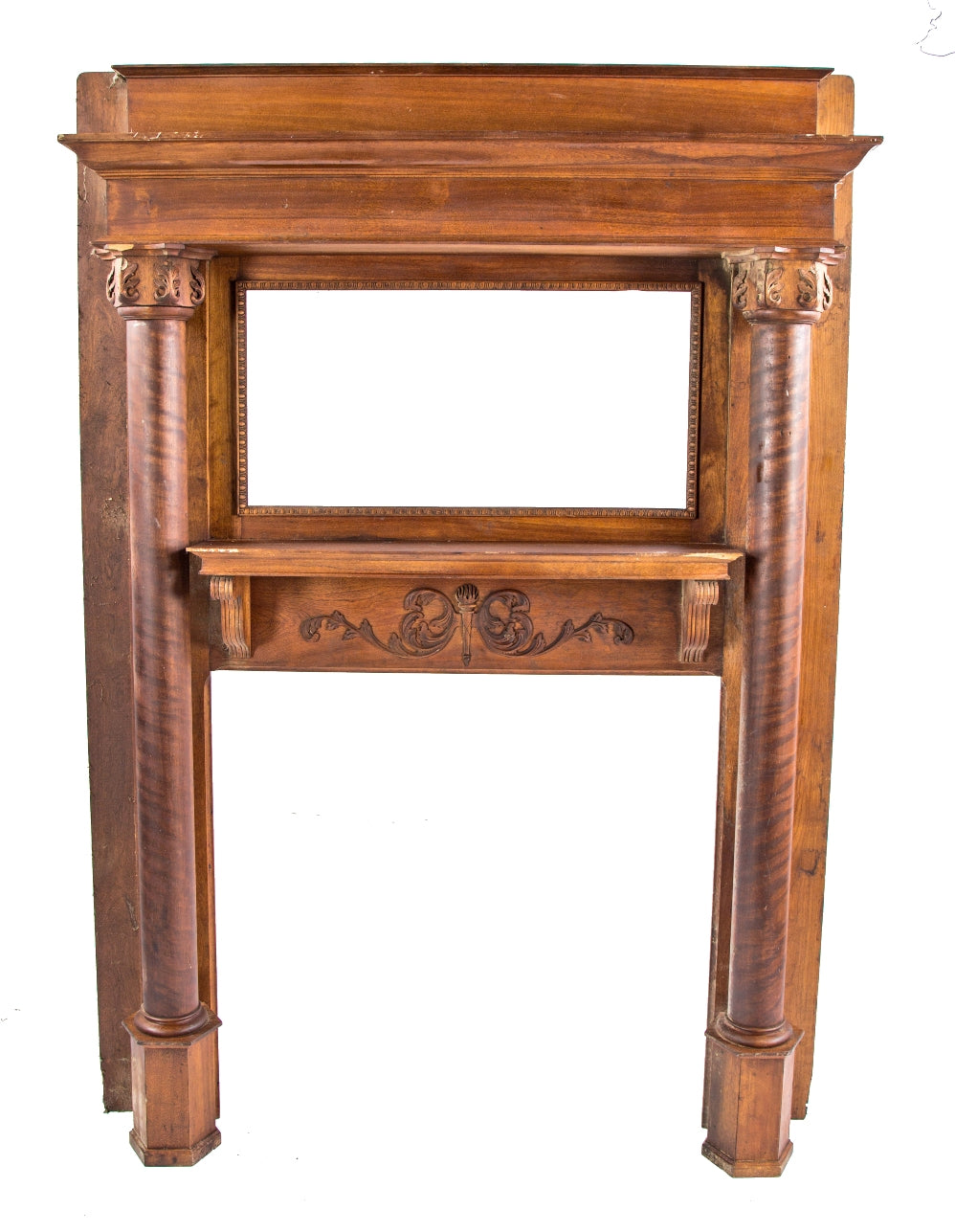 oversized original 19th century flaming birch wood interior residentia ...