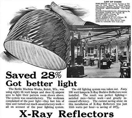 rare early 20th century massive curtis x-ray lighting "golden armor" e ...